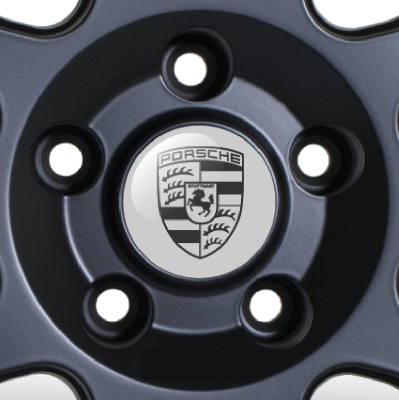 Porsche Monochrome Gel Domed Wheel Badges (Set of 4) - Demon Graphics