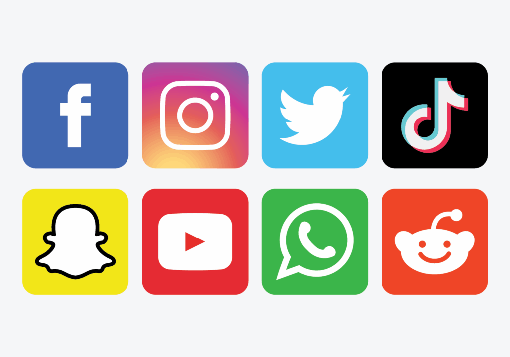 Social Media Icon Adhesive Vinyl Stickers - Demon Graphics
