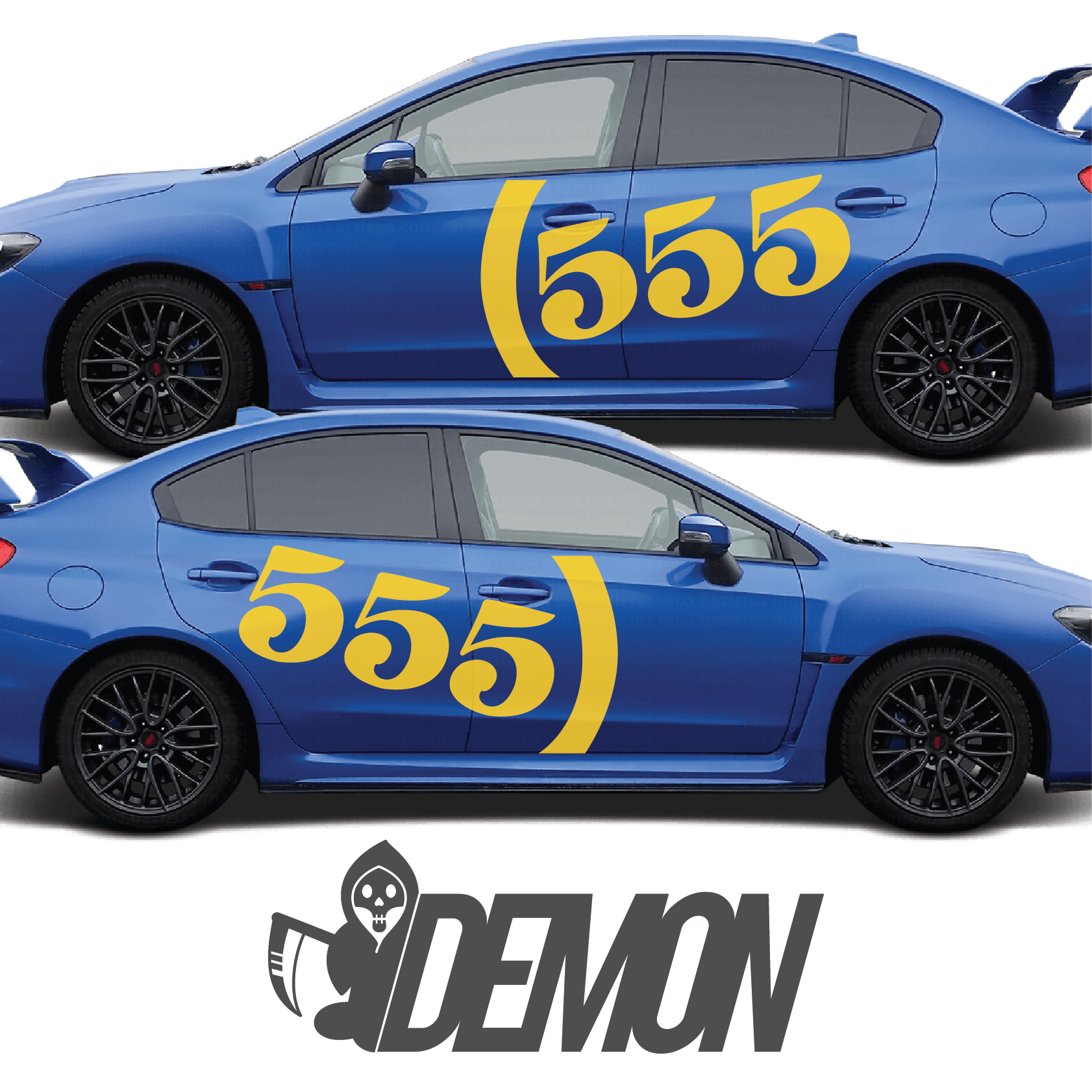 Subaru Impreza State Express 555 Side Graphics - Demon Graphics
