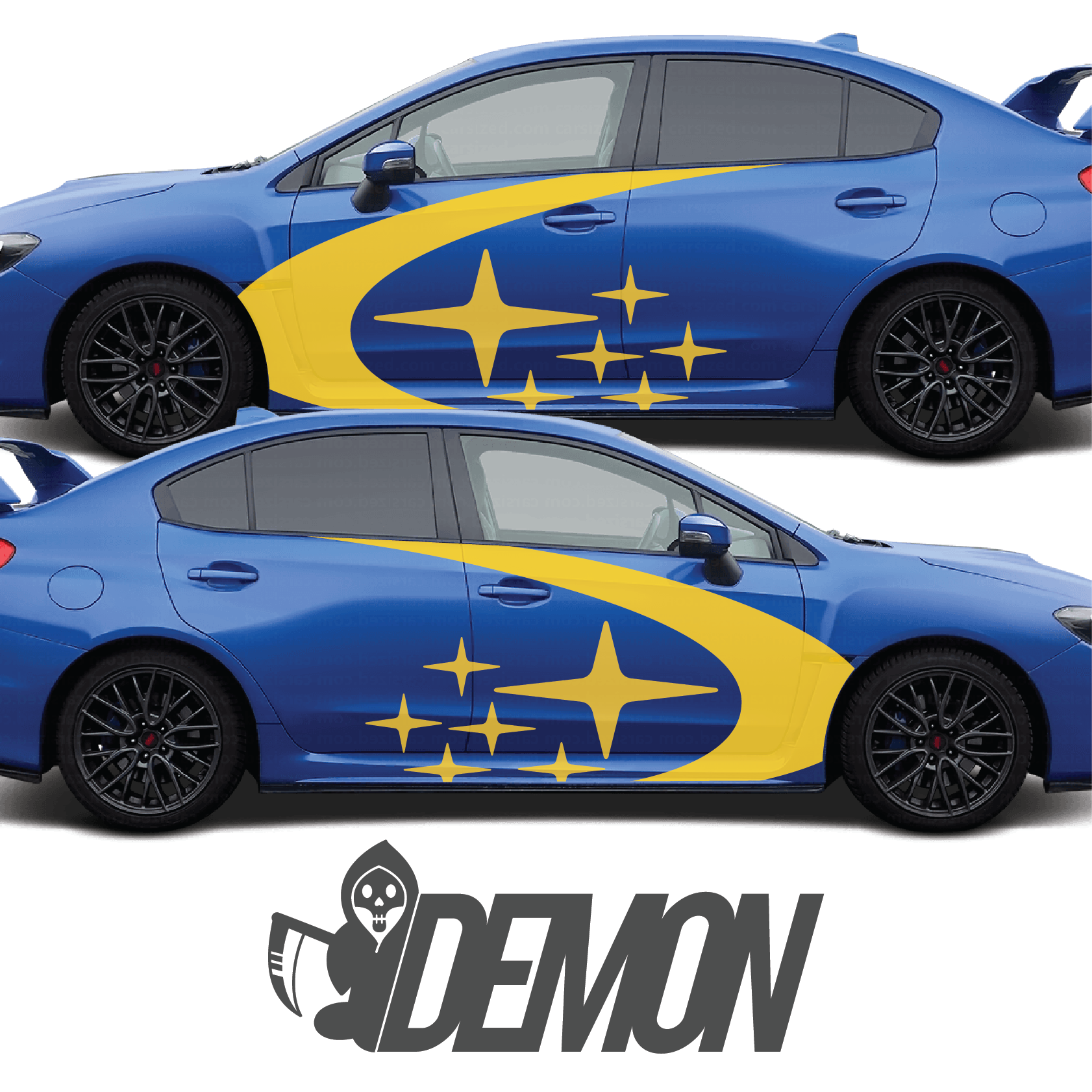 Subaru Impreza Oversized Swoosh Side Graphics - Demon Graphics