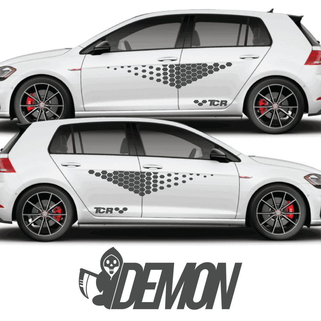 VW (Volkswagen) Honeycomb TCR Side Graphics #1 - Demon Graphics