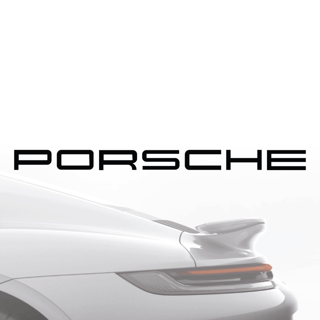 Porsche Wordmark Badge Vinyl Sticker - Demon Graphics