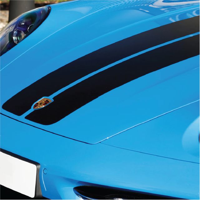 Porsche Centre Bonnet Stripe Graphics - Demon Graphics